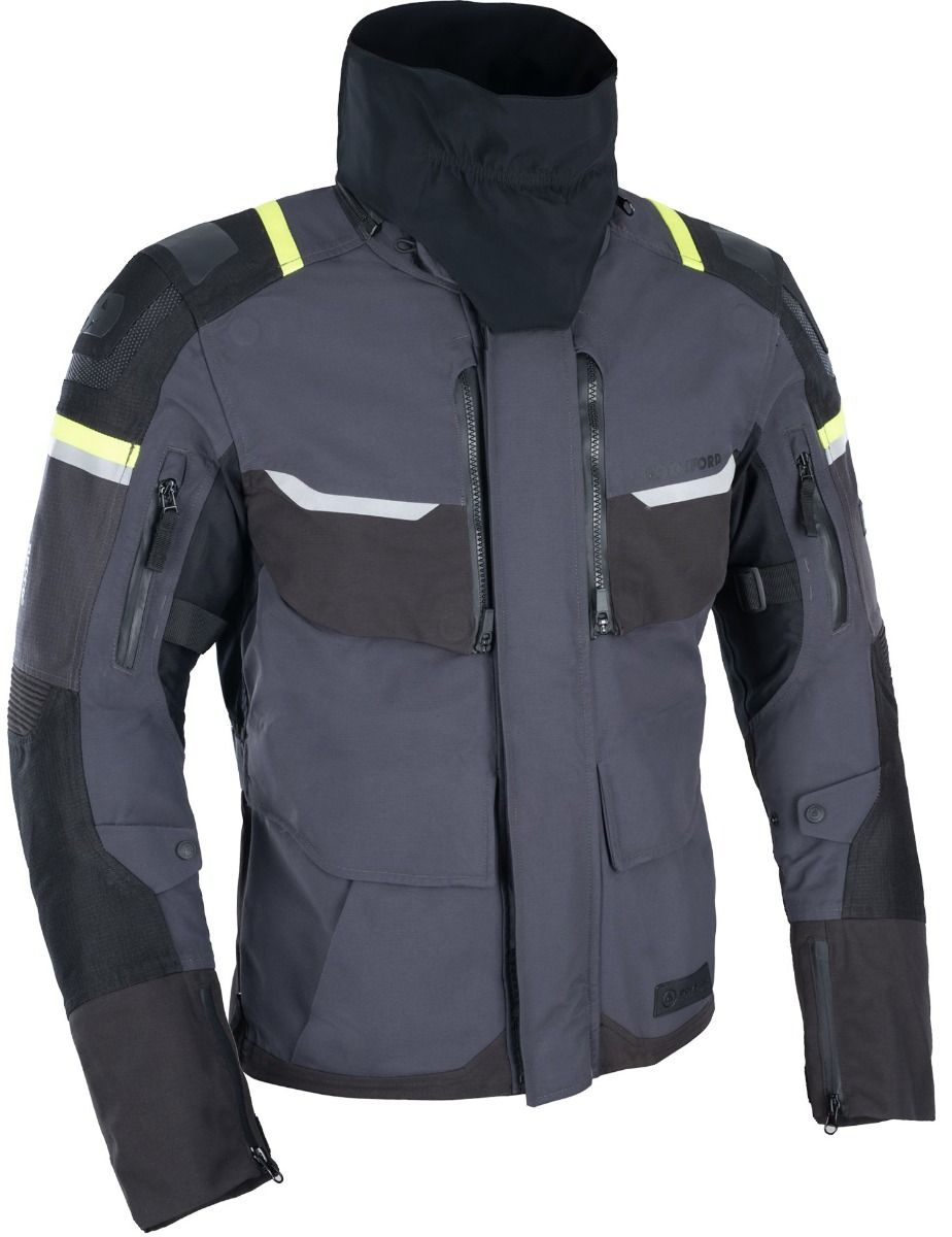 Oxford Stormland D2D Textile Jacket - Black/Grey/Fluo With Reward ...