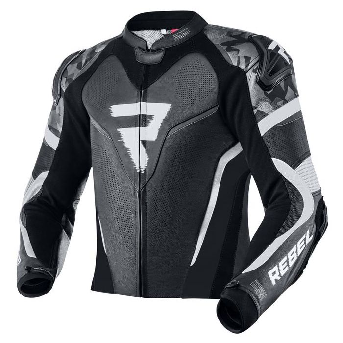 Rebelhorn Rebel Leather Jacket - Black/White With Reward Points and ...